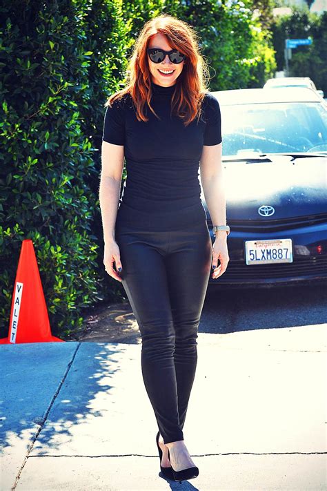Bryce Dallas Howard Going To A Private Party Leather Celebrities