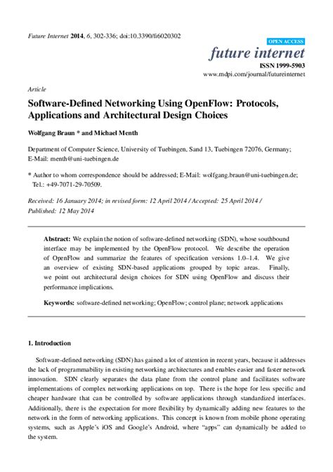 pdf software defined networking using openflow protocols