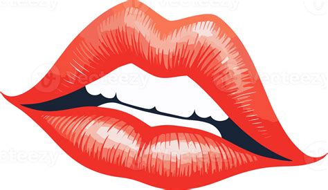 Ai Generated Sexy Red Lips Isolated Illustration In Transparent Background Png Png