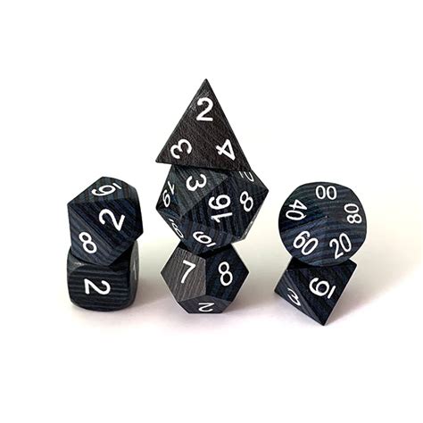 Dnd 보드 게임을위한 대형 나무 7 피스 주사위 세트 다면체 큐브 디자인
