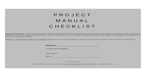 Pdf Specifications Checklist Csi Masterformat 2004€¦ · Are Based On Csi Masterformat 2004