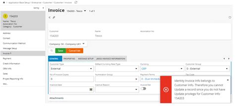 Ifs Aurena Error Received When Trying To Create Customer Invoice Ifs Community