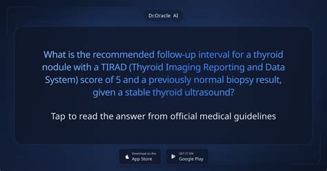 What Is The Recommended Follow Up Interval For A Thyroid Nodule With A Tirad Thyroid Imaging