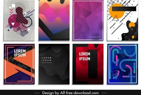 Abstract Background Template Bright Flat Curves Decor Vectors Graphic Art Designs In Editable