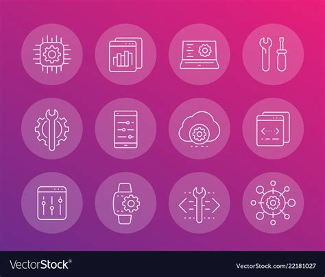 Development Configuration Service Settings Icons Vector Image