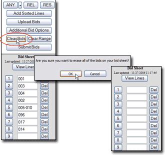 Clear Bid Sheet