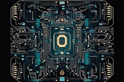 Premium AI Image Abstract Circuit Board Concept Artwork In The Style Of Dark Sky