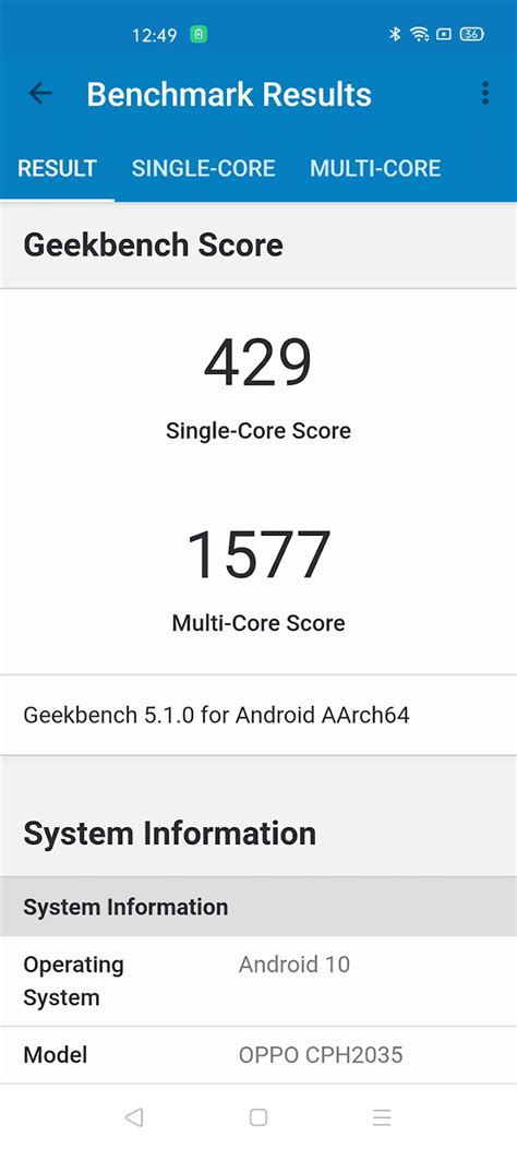 Benchmark Scores Oppo Reno3 Pro
