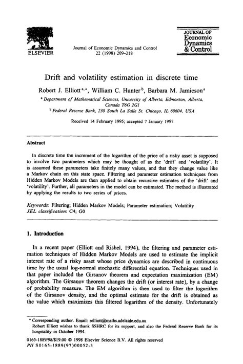 Pdf Drift And Volatility Estimation In Discrete Time