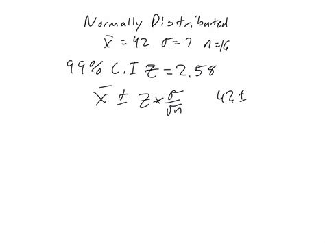 SOLVED Use the sample information x σ n to calculate the following confidence