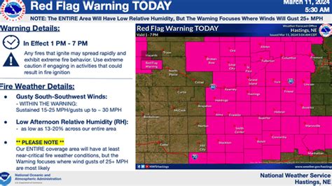 National Weather Service Issues Red Flag Warning For Central And Eastern Nebraska