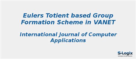 Eulers Totient Based Group Formation Scheme In VANET NS Projects S Logix