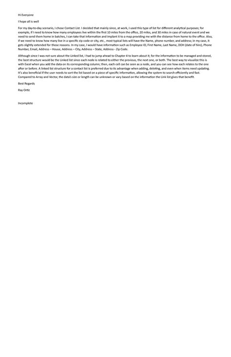 Cs300 Week 2 Disc Hi Everyone I Hope All Is Well For My Day To Day Scenario I Chose Contact