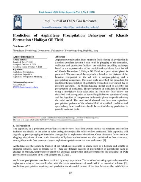 Pdf Prediction Of Asphaltene Precipitation Behaviour Of Khasib