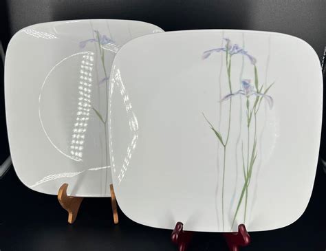 Corelle Shadow Iris Square Dinner Plates Set Of 2 Etsy