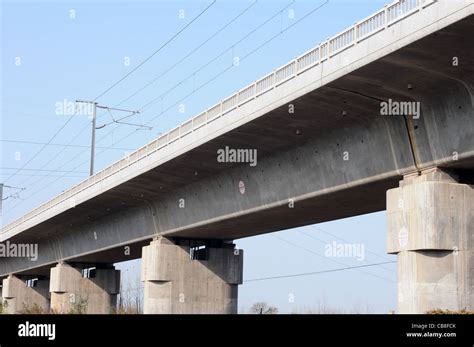 Overpass Bridge Railroad Railway Viaduct Rail Architecture Train Sky