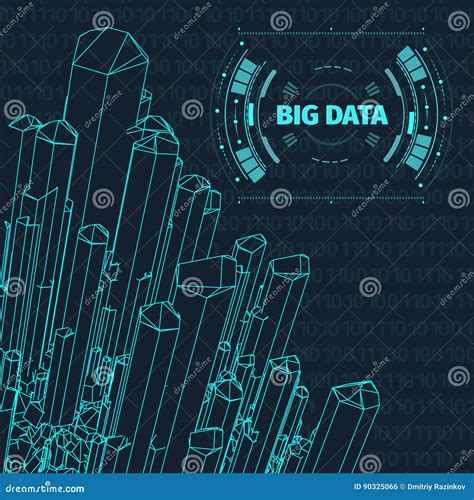 computer generated binary code landscape on black background big data
