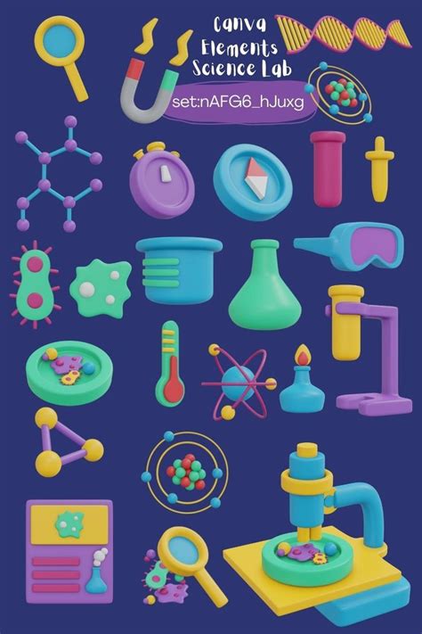 science lab 3d icon canva elements keyword in 2022 canvas learning graphic shapes design