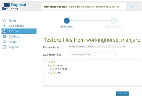 Restoring Files Delays And Empty Warnings Duplicati