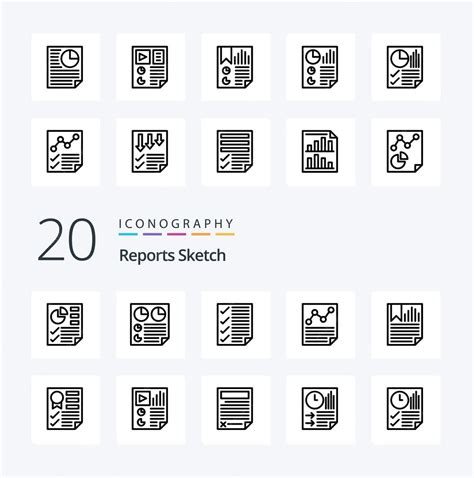 Premium Vector 20 Reports Sketch Line Icon Pack Like Page Document