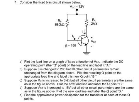 Solved Consider The Fixed Bias Circuit Shown Below A Chegg
