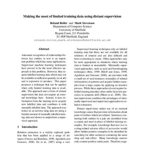 Making The Most Of Limited Training Data Using Distant Supervision Acl Anthology