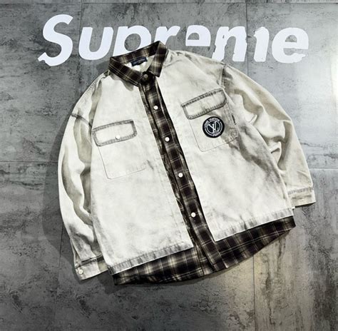 Куртка джинсовая Мужской Женский Louis Vuitton Карманы белый пиджачный Хлопок размер 54