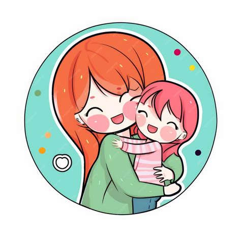 Premium Photo Moms Huging Daughter Inscribed In A Circle Generative