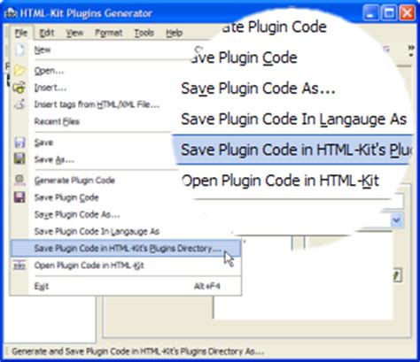 HTML Kit Plugins Generator