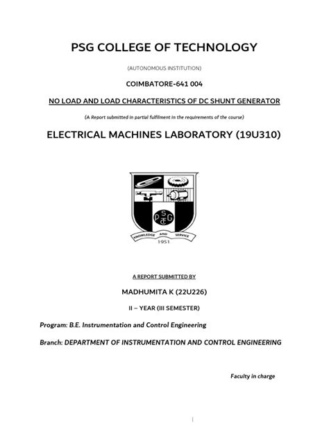 No Load And Load Test Electrical Machines Pdf Electric Generator