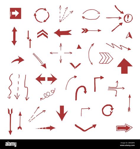 Hand Drawn Arrow Set Vector Illustration Graphic Stock Vector Image