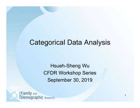 Categorical Data Analysis Techniques And Applications