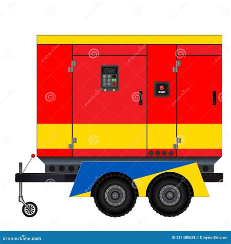 Generator On Trailer Side View Stock Vector Illustration Of Prepared Powerful 281400628