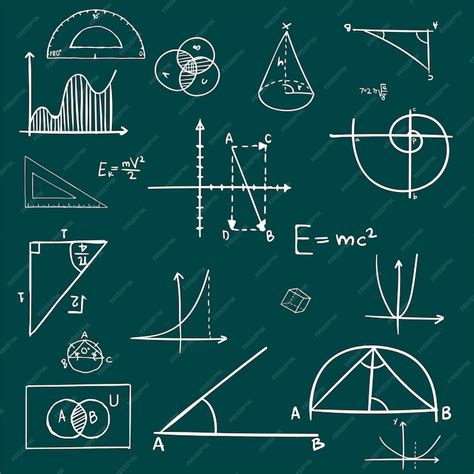 Premium Vector Hand Drawn Math Signs On Chalk Board Graphic And Formula Mathematical Geometric