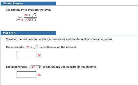 Solved Use Continuity To Evaluate The Limit Lim X Tends To