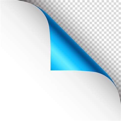 Premium Vector Blue Paper Curl Curled Page Corner With Shadow Blank