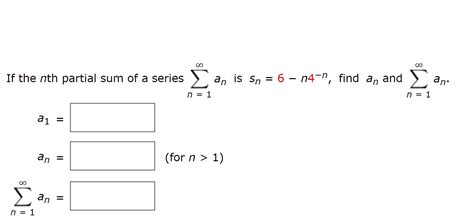 Solved If the nth partial sum of a series Σ an is Sn Chegg com