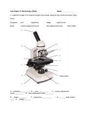 Microscopy Lab Report Parts Preparation And Techniques Course Hero