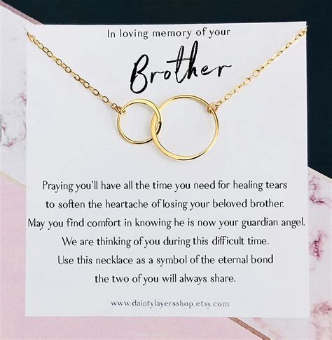 Loss Of Brother Necklace T For Loss Sympathy T Etsy