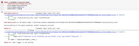 Opengvlabinternvideo2 Chat 8b · Import Pretrained Model Error