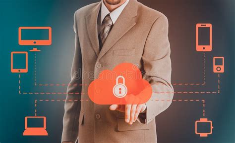 Protect Cloud Information Data Concept Security And Safety Of Cloud Data Stock Image Image Of