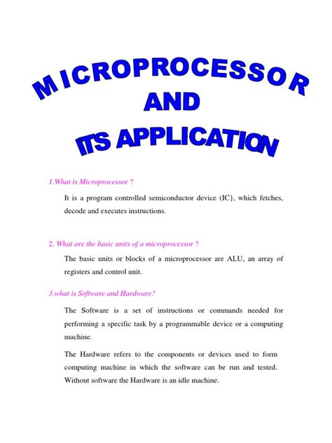 Microprocessor Its Applications Pdf