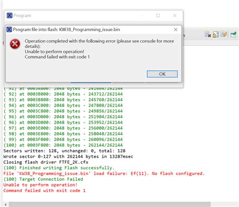 Mcuxpresso Gui Flash Tool Program Kw38 Over Flas Size 0x40000 Issue