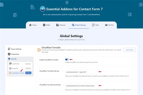 Cloudflare Turnstile In Essential Addons For Contact Form 7