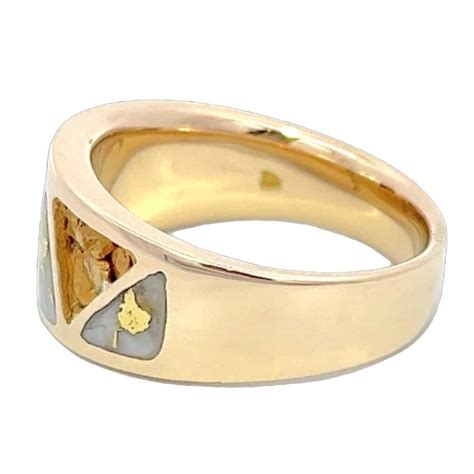 Nugget Diamond And Gold Quartz Mens Ring Rm883d20nq Alaska Mint