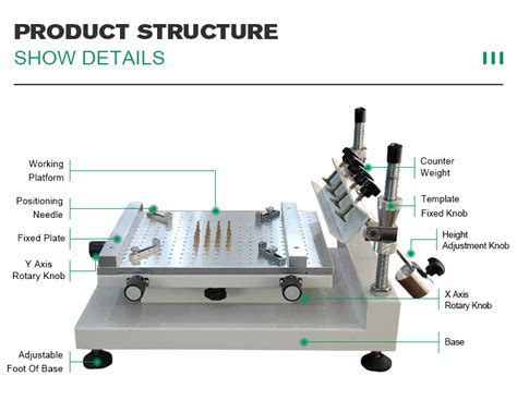 높은 정밀도 Smt 회로판 땜납 풀 인쇄를 위한 수동 땜납 풀 인쇄 기계pcb 스크린 인쇄 스텐슬 기계