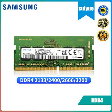 โมดูลหน่วยความจําโน้ตบุ๊ก Samsung Ddr4 8gb 16gb 32gb 2400mhz 2666mhz 2667mhz 3200mhz So Dimm
