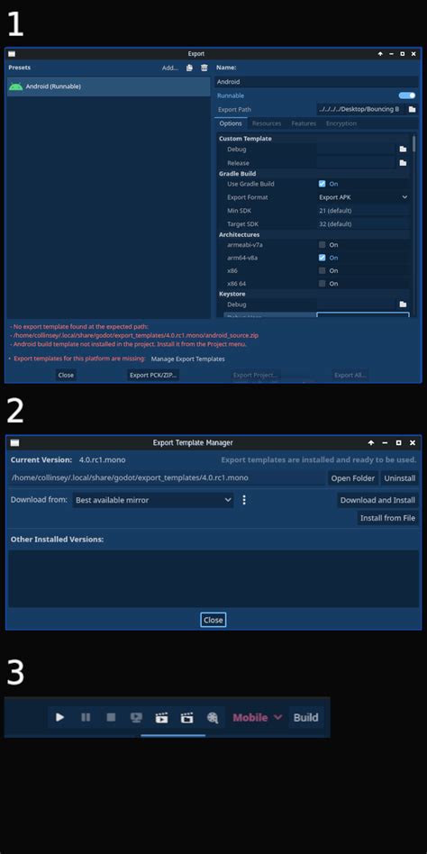 No Android Export Templates Are Being Found In My Dotnet Version Of
