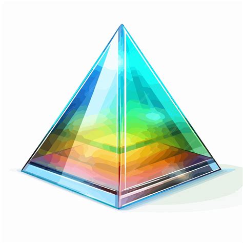 Glass Pyramid Refraction Of Light Illustration Premium Ai Generated Vector
