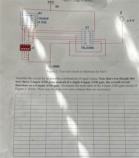 Solved Figure 2 Your Test Circuit In Multisim For Part 1